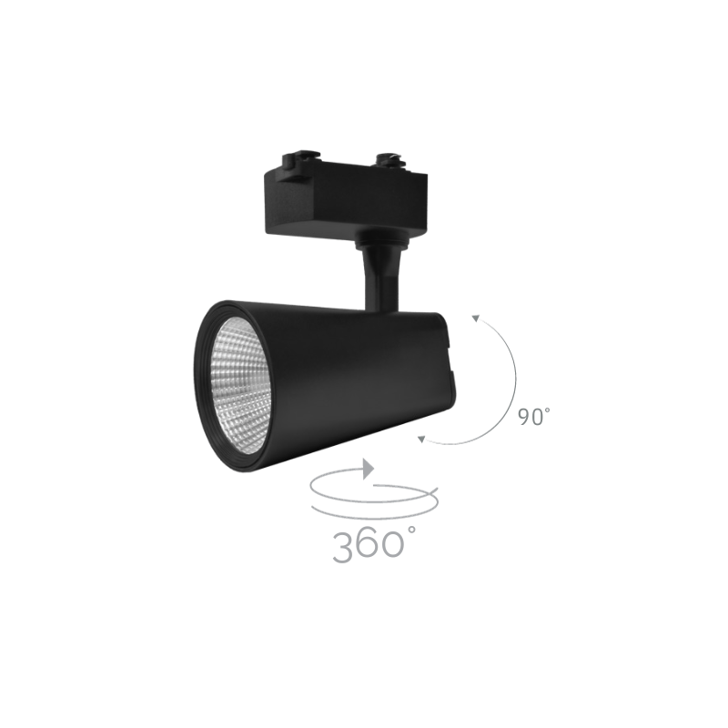 Lampara Negra Dirigible Riel Electrificado 20W, 127V, En Blanco Neutro ...